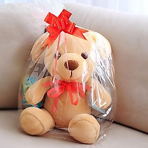 Aubeco 24 x 30 inch 20 Pcs Clear Basket Bags, Large Cellophane Wrap for Baskets, Plastic Bags for Basket