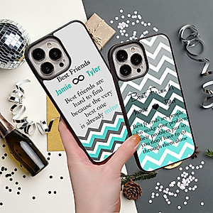 Personalized Name Phone Cases Trendy Infinity Chevron for Best Friends Girls Boys Women Rubber Cover Applicable to Samsung Galaxy A02S A03S A10 A12 A13 A32 A33 A42 A50 A51 A52 A53 A71 (5G) (Chevron)