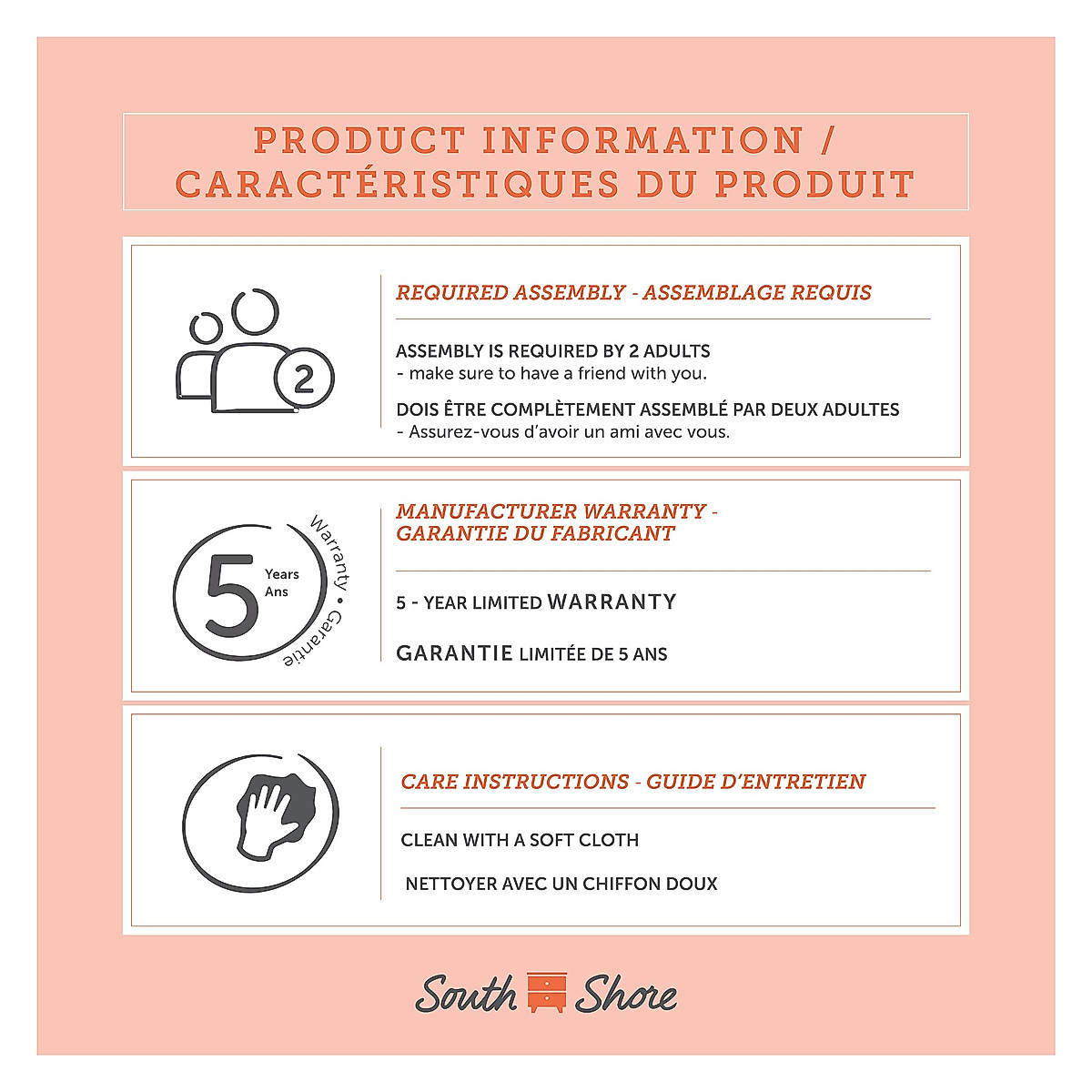 South Shore Fynn Headboard, Full, Fall Oak