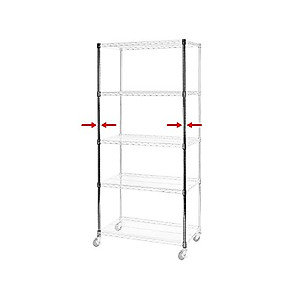 Seville Classics Crafted Steel Replacement Utility Parts Office, Kitchen, Warehouse, Garage On Racks, Carts, Workbenches, Shelving Units, 72" H x 1" Poles, Chrome