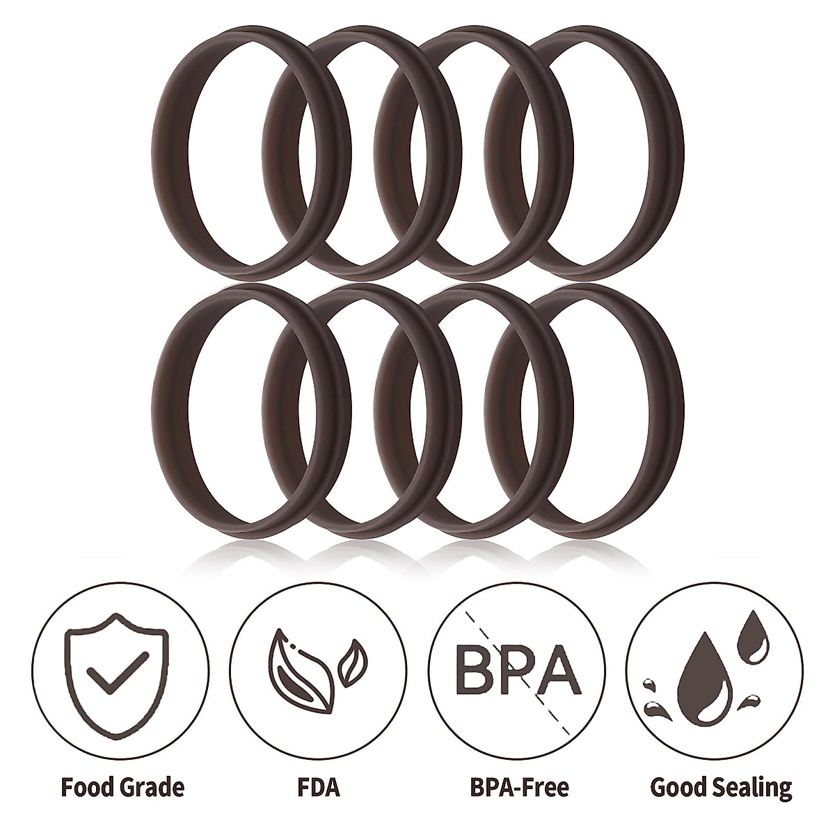 Axlksia 8 Pcs Replacement Gasket Compatible with Gatorade Water Bottle, Food Grade Silicone Gasket Replacement for 30 oz Gatorade Gx Bottle, Silicone Lid Seal Replacement for 30oz Gatorade GX Pods