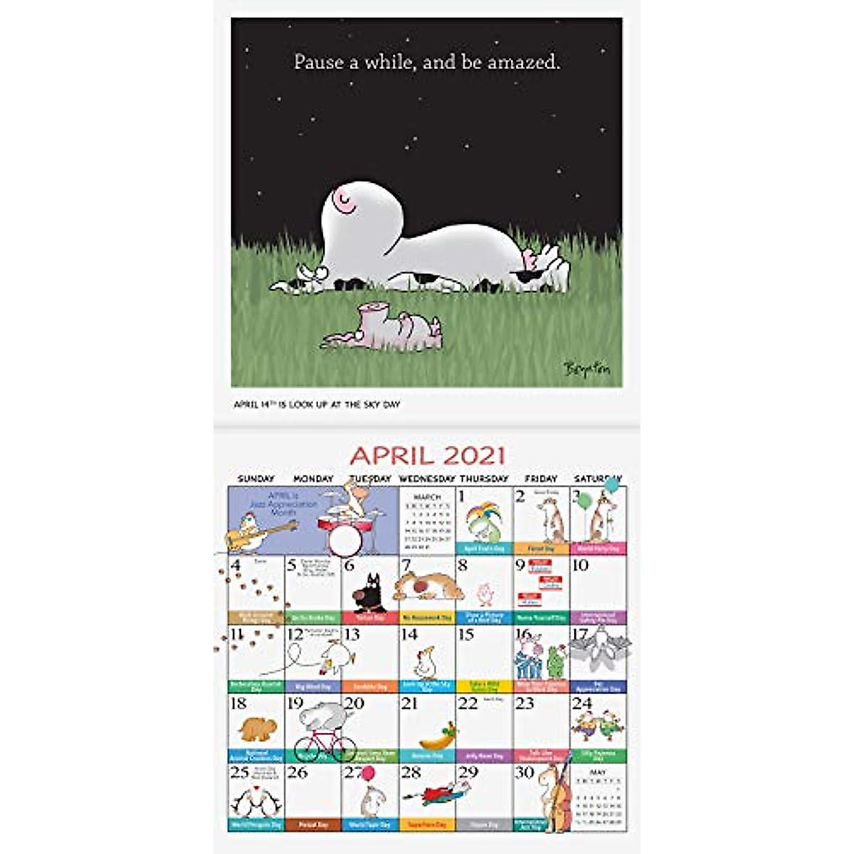 Sandra Boynton's Every Day's a Fabulous Holiday 2021 Wall Calendar