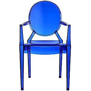 Modway EEI-121-BLU Casper Modern Acrylic Stacking Kitchen and Dining Room Arm Chair in Blue - Fully Assembled