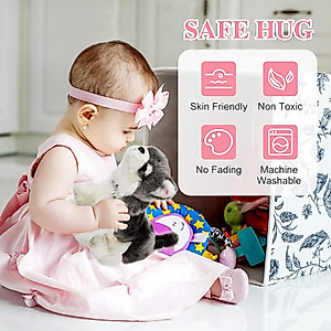 Husky Stuffed Animal, Alaskan Malamute Dog Plush, Realistic Dog Plushie for Kids, Weighted Dog Toy Stuffed Animals, 9 Inch