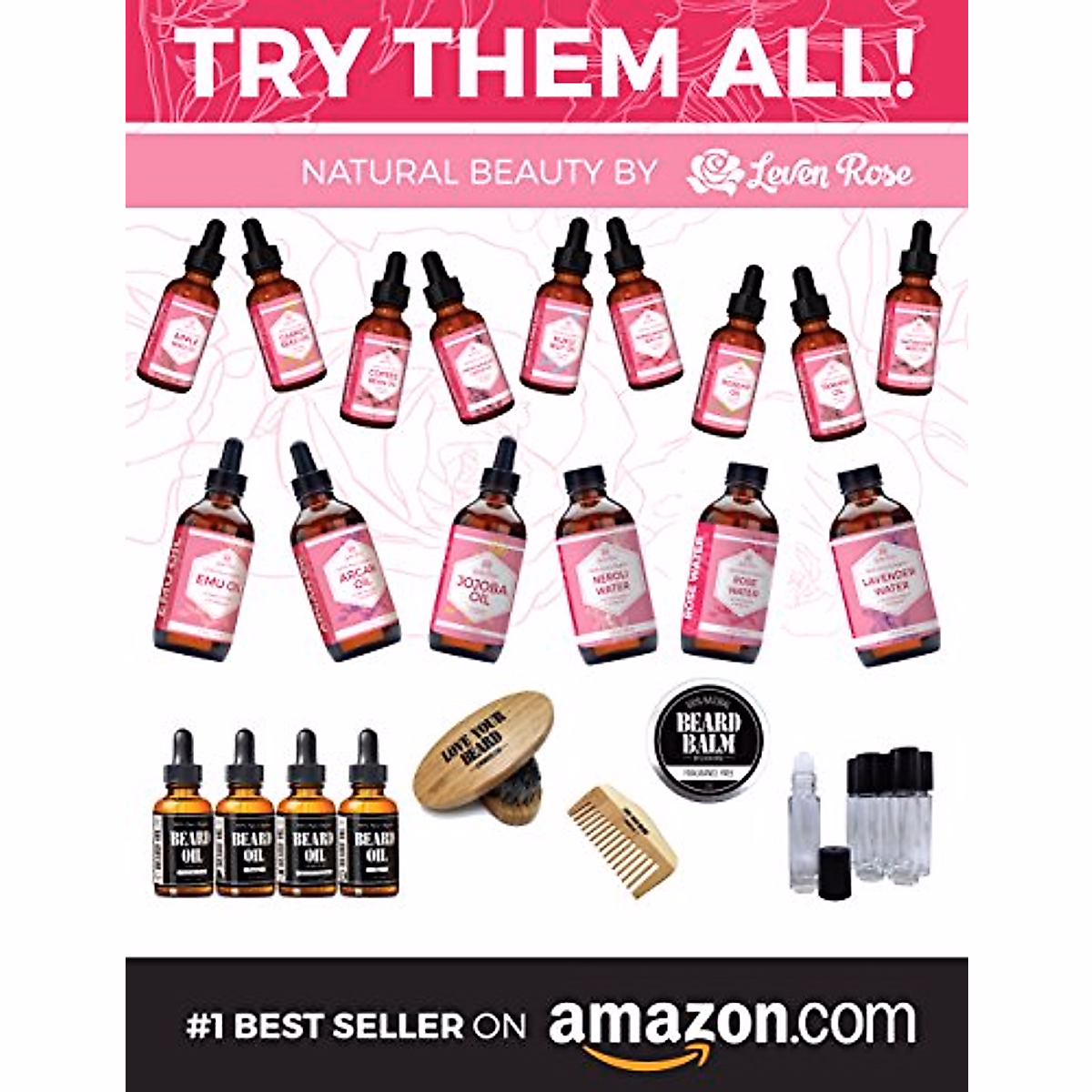 Leven Rose Rosehip Seed Oil, 100% Pure Organic Unrefined Cold Pressed Anti Aging Rose Hip Moisturizer for Hair Skin & Nails, 4 Fl. oz…