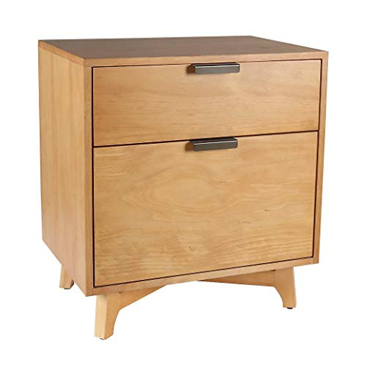 Amazon Brand – Stone & Beam Mid-Century 2-Drawer Cabinet, 21.7"W, Pine Finish