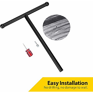 Pkfinrd Gold Hand Towel Holder Stand with Heavy Marble Base, T-Shape Towel Rack, Free-Standing for Bathroom Vanity Countertop, 304 Stainless Steel (Color : Black)