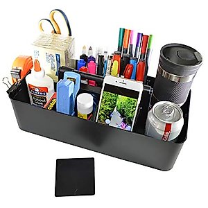 Enjoy Organizer- Plastic Portable Craft Storage Organizer Caddy Tote, DIY Divided Basket Bin with Handle for Craft, Sewing, Art Supplies - Holds Paint Brushes, Colored Pencils - Made In USA