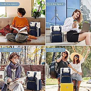 LOVEVOOK Laptop Backpack Purse for Women, Wide Top Open Teacher Nurse Tote Bag, 15.6 Inch Work Laptop Bag with USB Port, Business Travel Computer Backpack