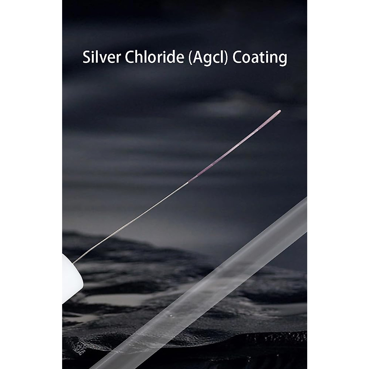 CAULYS Silver Chloride Silver Reference Electrode, Ag/Agcl Reference Electrode, 1 Pcs Silver Silver Chloride Electrode (Diameter 6mmX70mm Length)