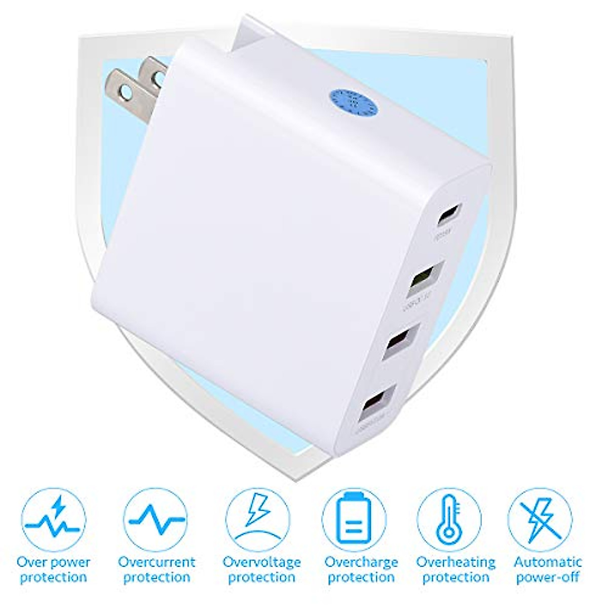 USB Wall Charger WANLONGXIN4 Port USB Charging Multiport Charger 53W Wall Charger for iPhone 13 12 11 Pro Xs/Max/XR/X/8/7/Plus iPad Pro/Air 2/Mini/iPod Galaxy S9/S8/S7