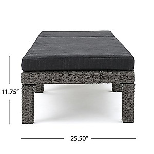 Christopher Knight Home Puerta Outdoor Wicker Patio Set with Water Resistant Cushions, 10-Pcs Set, Mix Black / Dark Grey