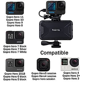 Suptig Portable Charger, 7800mAh Waterproof Power Bank, Compatible for Gopro Hero 11 Hero 10 Hero 9 Hero 8 Hero 7 Hero 6 Hero 5 Hero 4 Hero Session Hero + DJI osmo AKASO Digital Camera and Smartphone