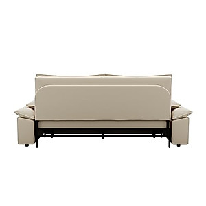 3-in-1 Convertible Queen Size Pull Out Sleeper Sofa Bed, Velvet Fabric Multi-Functional Futon Loveseat Couch Bed Lounge Chaise with 2 Soft Pillows and Detachable Cushions for Living Room