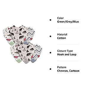 Nuby Reversible 100% Natural Cotton Muslin 3 Piece Teething Bib (Boy 6 Count)