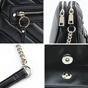 MAXWISE Women Zipper Pocket Crossbody Bag Shoulder Purse Fashion Travel Bag with Multi Pockets (Black)