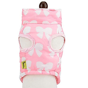 New Various Pet Cat Dog Soft Padded Vest Harness Small Dog Clothes Pink Bow XL