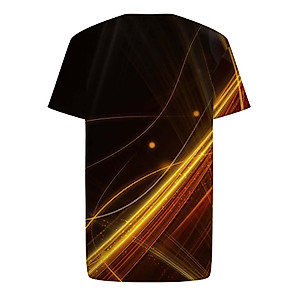 Bravetoshop Men's 3D Printing T-Shirt Colorful Novelty Graphic Short Sleeve Tee Tops Casual Slim Fit T Shirts (Yellow,L)