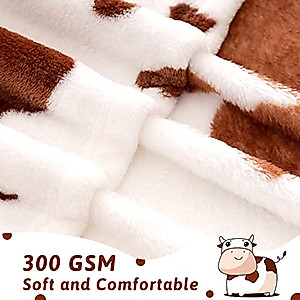 LAGHCAT Cow Blanket, 50"x60" Super Soft Flannel Cow Throw Blanket for Kids Adults, Suitable for Room Decor, Lightweight Travel Blanket, Cozy Plush Can Keep You Warm All The Time.