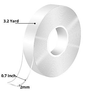 Mr. Pen- Double Sided Tape, 0.7 Inch, Transparent, Double Sided Tape for Walls, Double Sided Adhesive Tape, Mounting Tape, Adhesive Tape, Two Sided Tape, Double Stick Tape, Double Face Tape