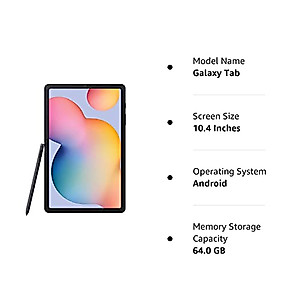 Samsung Galaxy Tab S6 Lite 10.4", 64GB Wi-Fi Tablet Oxford Gray, S Pen Included, SM-P610NZABXAR (Renewed)