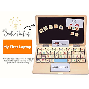 Montessori Toys for 3 4 5 6 7 8 Years Old 11.8" My First Laptop Fun Learning Pretend Play for Boys & Girls Preschool Learning Activities