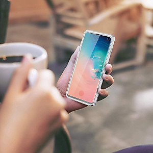 SURITCH Case for Galaxy S10,[Built-in Screen Protector] Cute Geometric Marble Full-Body Shockproof Rugged Cover for Samsung Galaxy S10 6.1 Inch [Compatible with Fingerprint Sensor] (Gold Marble)