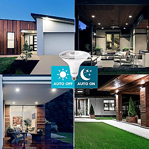 LUXRITE Dusk to Dawn PAR38 LED Bulb, 90W Equivalent, Automatic On Off Sensor, 5000K Bright White, 1250 Lumens, Wet Rated, Outdoor Security Spotlight, UL Listed, E26 Base (2 Pack)