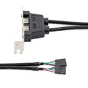 StarTech.com 2 Port USB A Female Low Profile Slot Plate Adapter - 2 Port USB Bracket - USB 2.0 A Female (USBPLATELP)