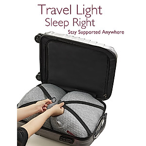 Momcozy Portable Pregnancy Pillow for Sleeping, W Shaped Maternity Pillow for Side Sleeper, Support for Back, Belly, Hips for Pregnant Women, Adjustable Travel Wedge Pillow, Grey