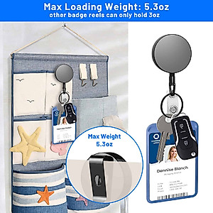3 Pcs Heavy Duty Badge Reels Retractable Badge Holder, Selizo Metal Retractable Keychain Badge Reel ID Badge Holder Retractable with Belt Clip Key Ring for Key Name Card Holder