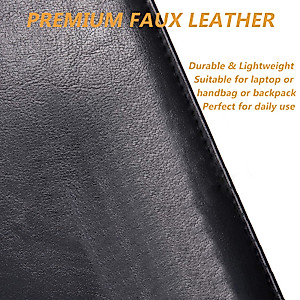 Leather Portfolio Folder Padfolio, Business Padfolio Organizer Document Planner Portfolio Binder Storage Pocket for Legal Pad Holder Paperwork Phone Men Women (Black)