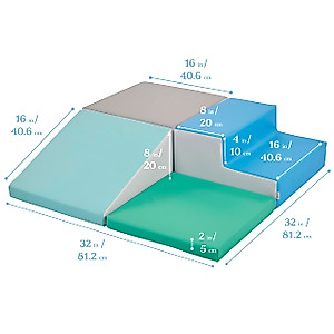 ECR4Kids SoftZone Junior Little Me Corner Climber, Beginner Playset, Contemporary, 4-Piece