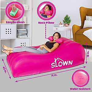 Slown BBL Bed - Inflatable BBL Mattress with Hole After Surgery for Butt Sleeping, Brazilian Butt Lift Recovery, BBL Bed with Hole with Built-in Electric Air Pump, Neck Pillow and Urination Device