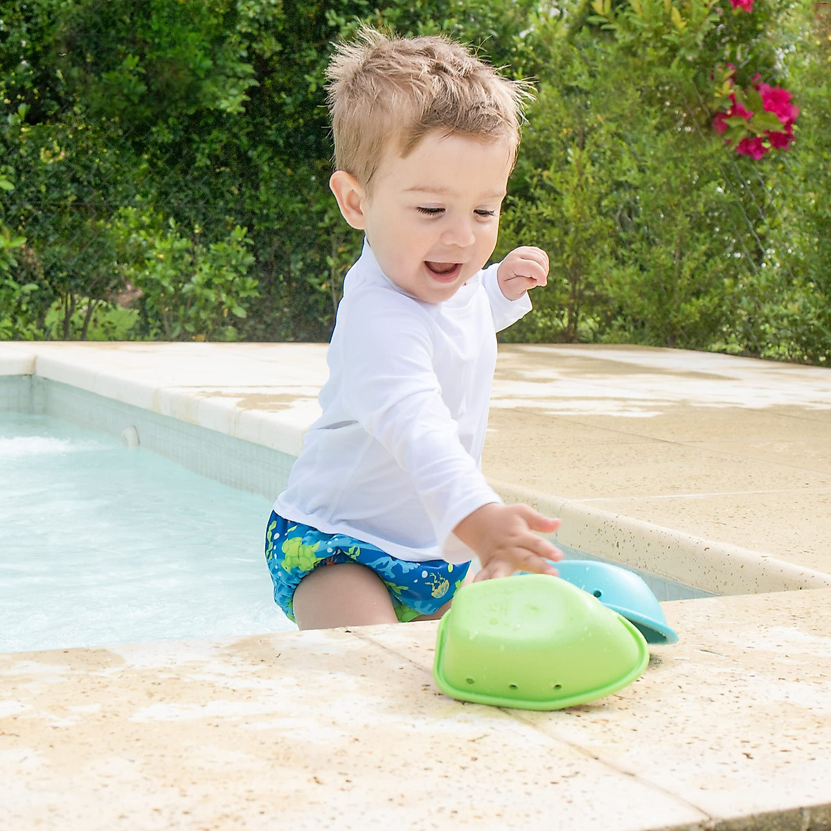 green sprouts Boys' Snap Swim Diaper, Royal Blue Turtle Journey, 5T