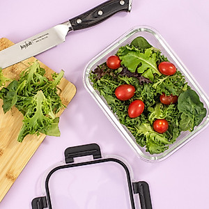 JoyFul by JoyJolt 24pc Borosilicate Glass Storage Containers with Lids. 12 Airtight, Freezer Safe Food Storage Containers, Pantry Kitchen Storage Containers, Glass Meal Prep Container for Lunch