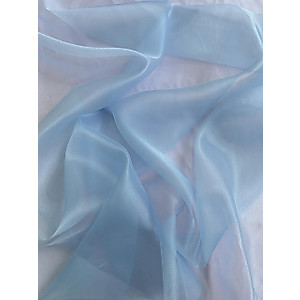 Organza Fabric by The Yard - Crystal Organza Fabric - Perfect for Wedding, Party Decor, Draping, and Crafts - Available by The Yard - 58 inches - 1 Yard (Baby Blue)