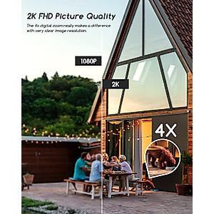 Security Camera Outdoor, 360° PTZ Security Cameras Wireless Outdoor Solar Powered, 2.4G Wireless WiFi Cameras for Home Security, 2K Night Vision, PIR Detection, 2 Way Audio,IP66,SD/Cloud Storage