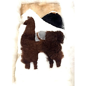 Alpaca Fur Rug Llama Designs from Peru, Artisanal Alpaca Fur Inspired Peru's Rich Culture