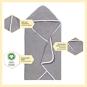 Burt's Bees Baby - Hooded Towels, Absorbent Knit Terry, Super Soft Single Ply, 100% Organic Cotton