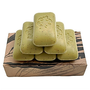 Baudelaire Exfoliating Soap, Sea Loofa Bath Soap & Body Soap, Natural Soap, Triple Milled with 100% Natural Fragrance, 2% Seaweed and Sustainable Palm Oil - 5 oz (COMES IN 6 PIECE BOX!)