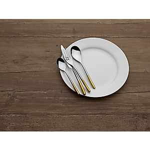 Mikasa Duval Gold Lines 18.0 Forged Stainless Steel 16 Piece Cutlery Set, Service For 4