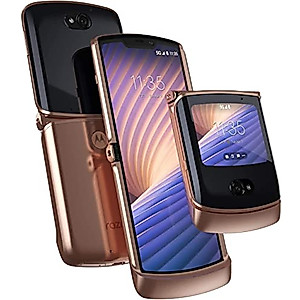 Moto Razr 5G 2020 (256GB, 8GB) 6.2" Flip P-OLED, Snapdragon 765 5G, 2800mAh Battery, 48MP Camera (Fully Unlocked for AT&T, T-Mobile, Verizon, Global) XT2071-2 Gold (Renewed)