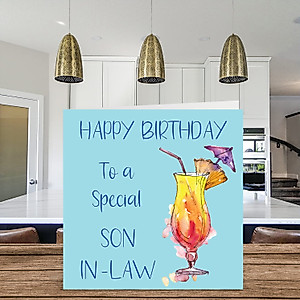 Stuff4 - Happy Birthday Son-In-Law Letter Print Card, 145mm x 145mm, Blank Inside, Forest Stewardship Council Certified, Made in UK