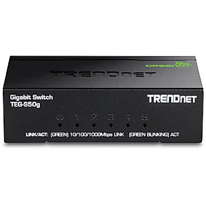 TRENDnet Fanless 5-Port Gigabit GREENnet Mini Switch, TEG-S50g (Renewed)