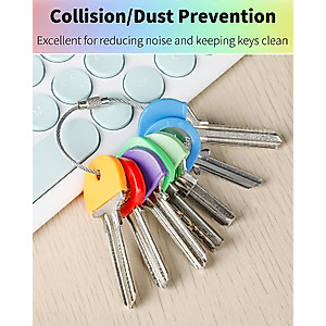 Vibit 16 Pack Key Caps Covers Tags Set Plastic Key Identifier Coding Rings in 8 Assorted Colors, 2 Styles