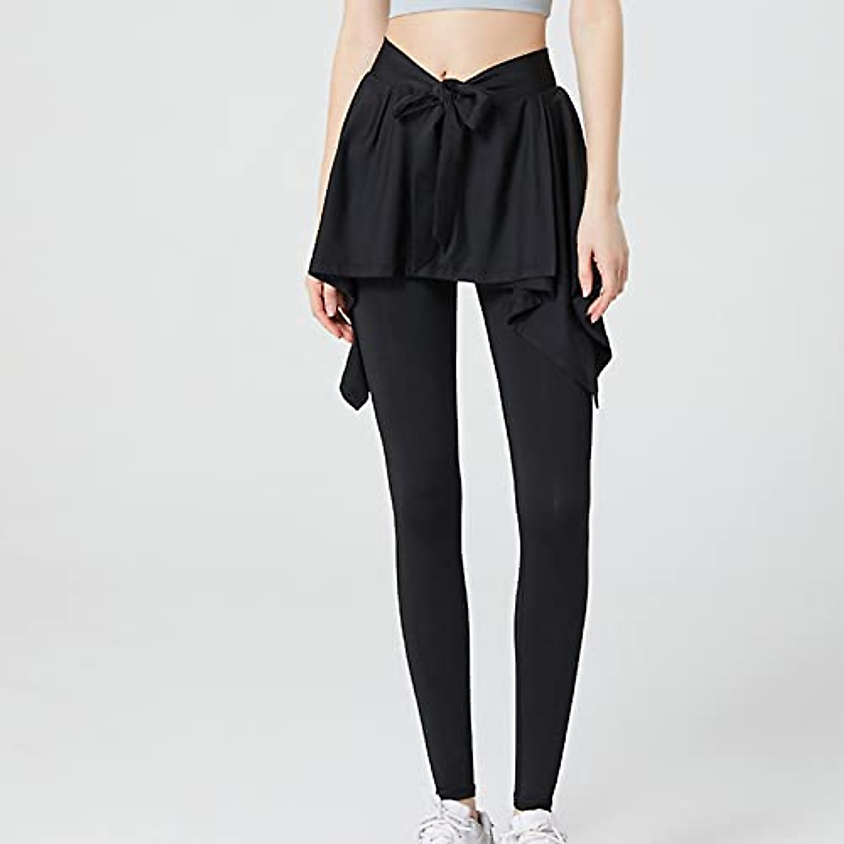 SMIDOW Pants Deals of The Day mesh Leggings for Women Women Plus Size Novel 2 in 1 Pants High Waisted Leggings Tennis Pickleball Clothing Activewear Crossover Yoga Pants Black XL