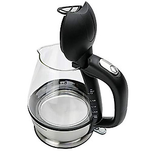 Chef'sChoice 680 Cordless Electric Glass Kettle in Brushed Stainless Steel Includes Illuminated On Off Switch Auto Off & Boil Dry Shut Off Protection, 1.5-Liter, Silver