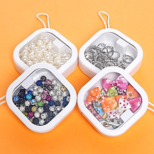 Ishua 4pcs Hair Tie Qtip Organizer, Portable Hair Tie Holder Organizer Can, Travel Qtip Holder Cotton Swabs Dispenser Storage Organizer for Hair Tie Accessorie, Hair Clip, Hair pin, Cotton Swabs