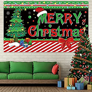 Christmas Door Banner Decorations and Merry Christmas Backdrop